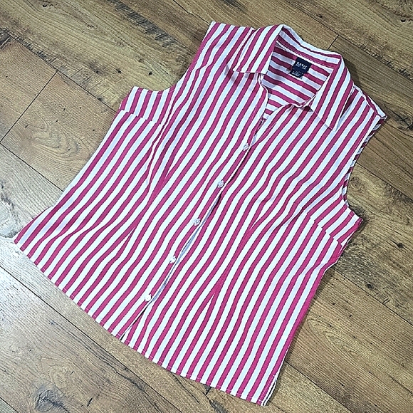 Basic Editions | Tops | Basic Editions Pink And White Striped Tank Top ...